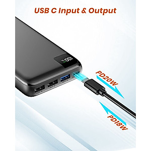 FEELLE Portable Charger Power Bank 27000mAh 22.5W Fast Charging Phone Charger USB-C PD QC 3.0 Battery Pack with 4 Outputs for iPhone Samsung Tablet