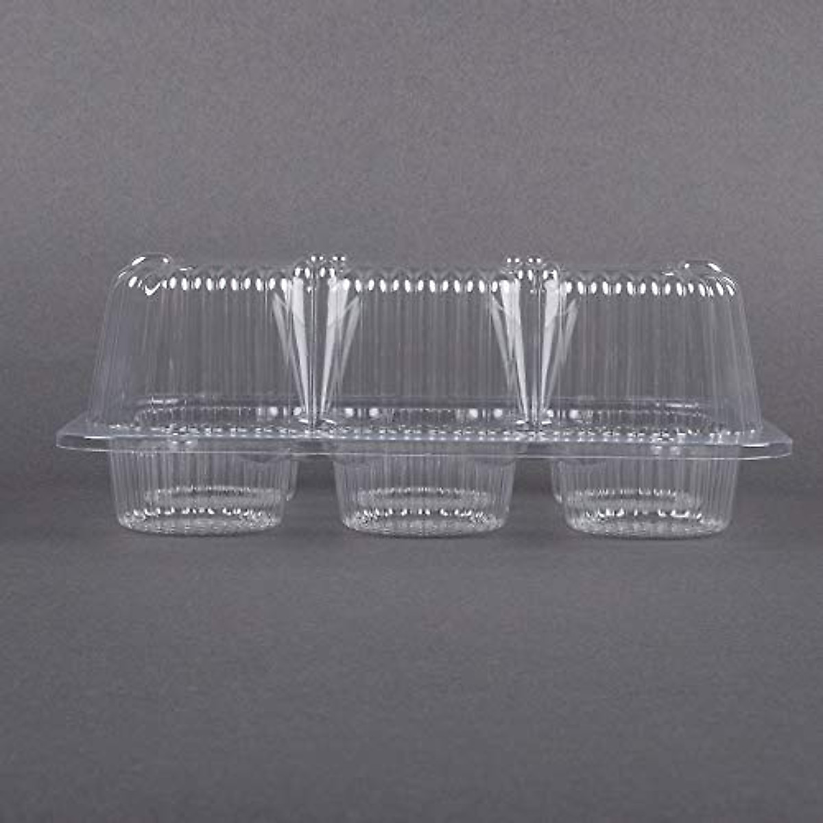 10 Cupcake Containers Plastic Disposable | High Dome Cupcake Boxes 6 Compartment Cupcake Holders Disposable Cupcake Carrier | Half Dozen Cupcake Trays | Durable Cup Cake Muffin Packaging Transporter