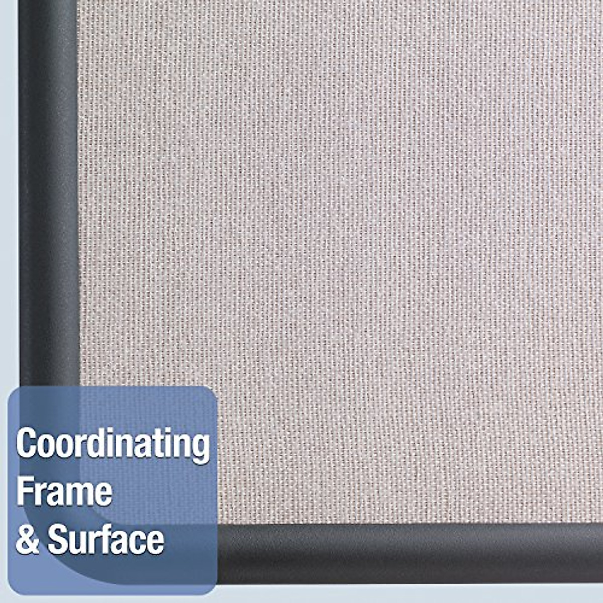 Quartet Bulletin Board, Fabric, 3 x 2 Feet, Office Bulletin Boards, Contour Gray Plastic Frame (7693G)