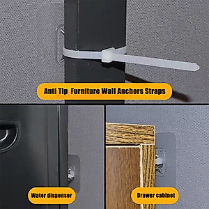 Anti Tip Furniture Anchors Adhesive 8 Pack, Furniture Wall Anchor Straps,Furniture Safety Straps for Child Proofing & Pet Portecting