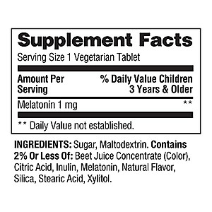 Spring Valley Kids Melatonin Chewable Tablets: 1mg of Natural Sleep Support with Grape Flavor, 60 Count + Luall Fridge Magnet