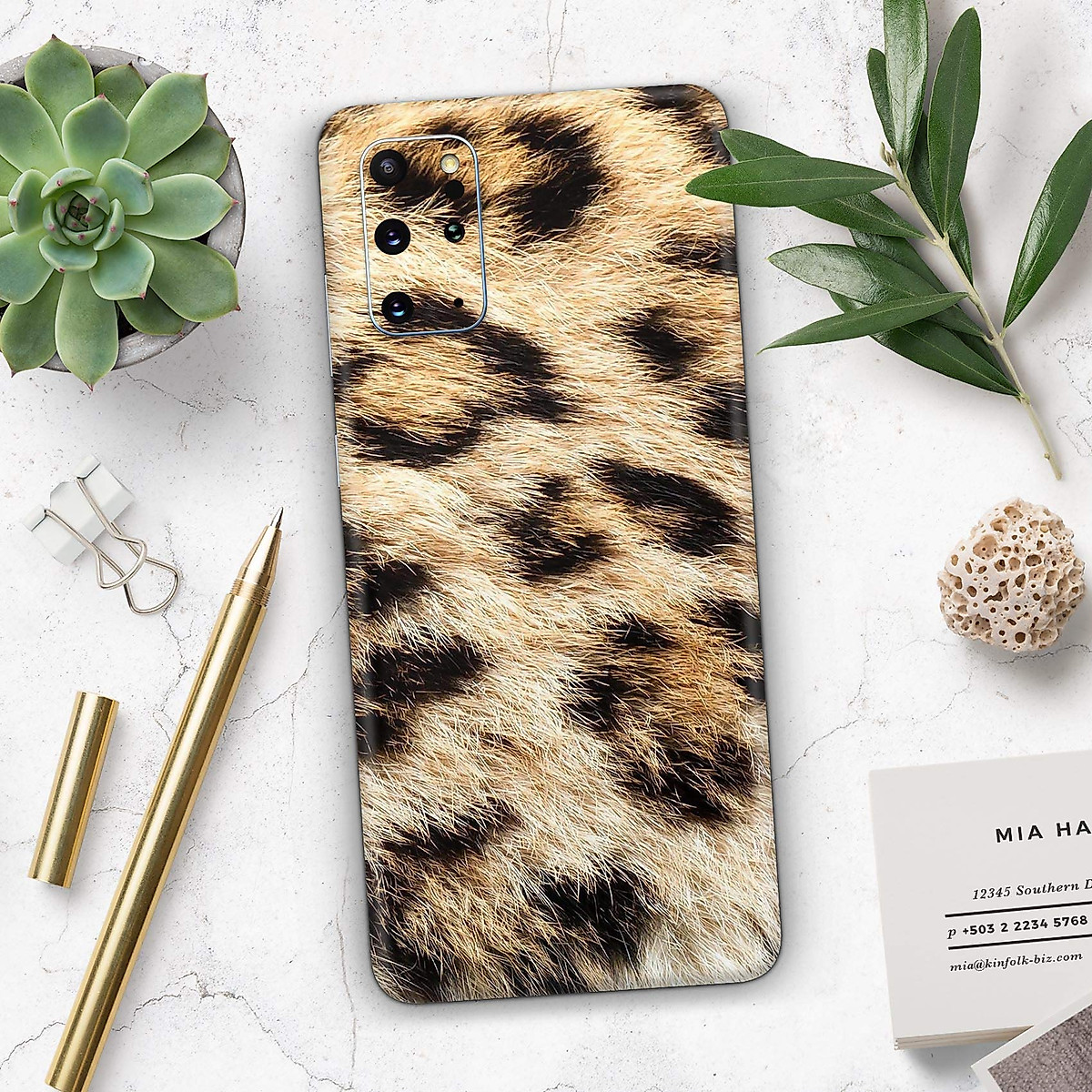 DesignSkinz Real Cheetah Animal Print Protective Vinyl Decal Wrap Skin Cover Compatible with The Samsung Galaxy S20 (Screen Trim & Back Glass Skin)
