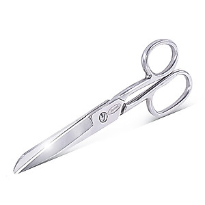 Newness Fabric Scissors, Heavy Duty All Metal Stainless Steel Craft Scissors, Multi-Purpose Professional Sharp Shears for Tailor Dressmaker Craft Cutting Cloth Leather Canvas Denim Paper, 6.5 Inch