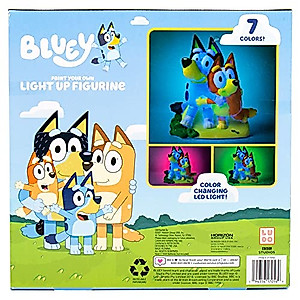 Bluey Paint Your Own Light-Up Figurine, Bluey & Bingo Night Light, Toys for Kids, Playset, Party Decorations, Game, for Kids Ages 3+