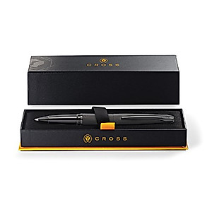 Cross ATX Brushed Metallic Refillable Gel Ink Rollerball Pen, Medium Rollerball, Includes Premium Gift Box - Brushed Black