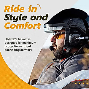 AMPED Off-Road DOT Certified UTV Open Face Helmet - Lightweight Composite Open Face Helmet for Off-Road Adventures (X-Large)