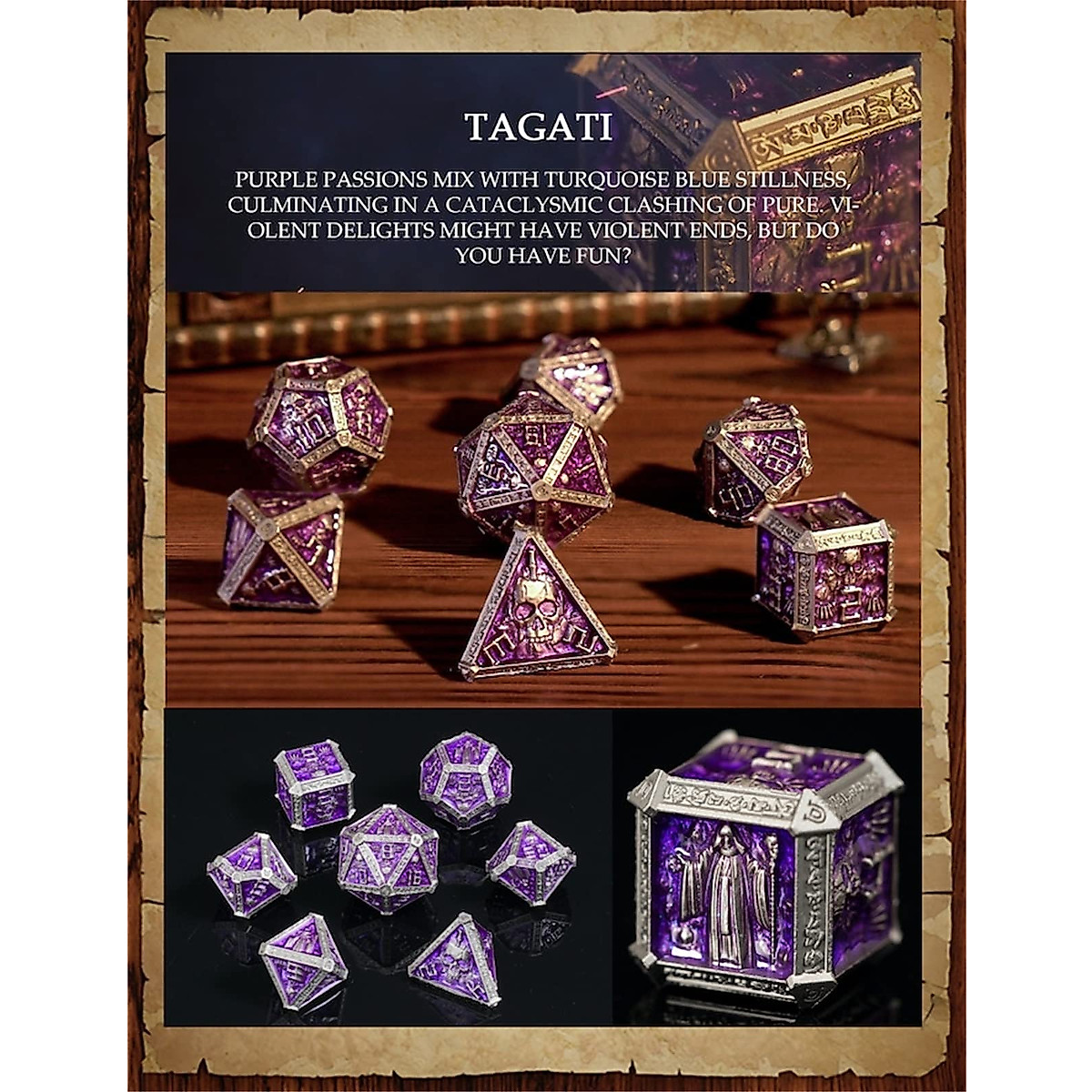 UD Unique Dice DND Metal Dice Set D&D Polyhedral Dice Set with Gift Box Metal Box DND Dice Set Polyhedron Dice for Dungeons and Dragons MTG D&D RPG Table Games D4 D6 D8 D10 D12 D20 Role Playing Game