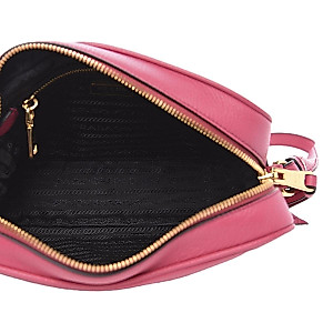 Prada Vitello Phenix Leather Peonia Pink Shoulder Camera Bag 1BH103