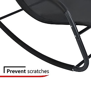 AGESISI Zero Gravity Rocking Chair - Patio Lounge Chair with Detachable Pillow Chaise Lounge Indoor Outdoor Rocking Recliner for Yard Pool Sunbathing Beach Lawn, Black