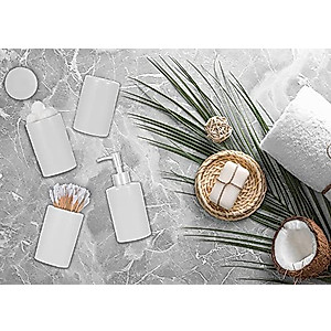 NAT & Jules Chic Rounded White 4.5 inch Matte Ceramic Bathroom Accessories Set of 4