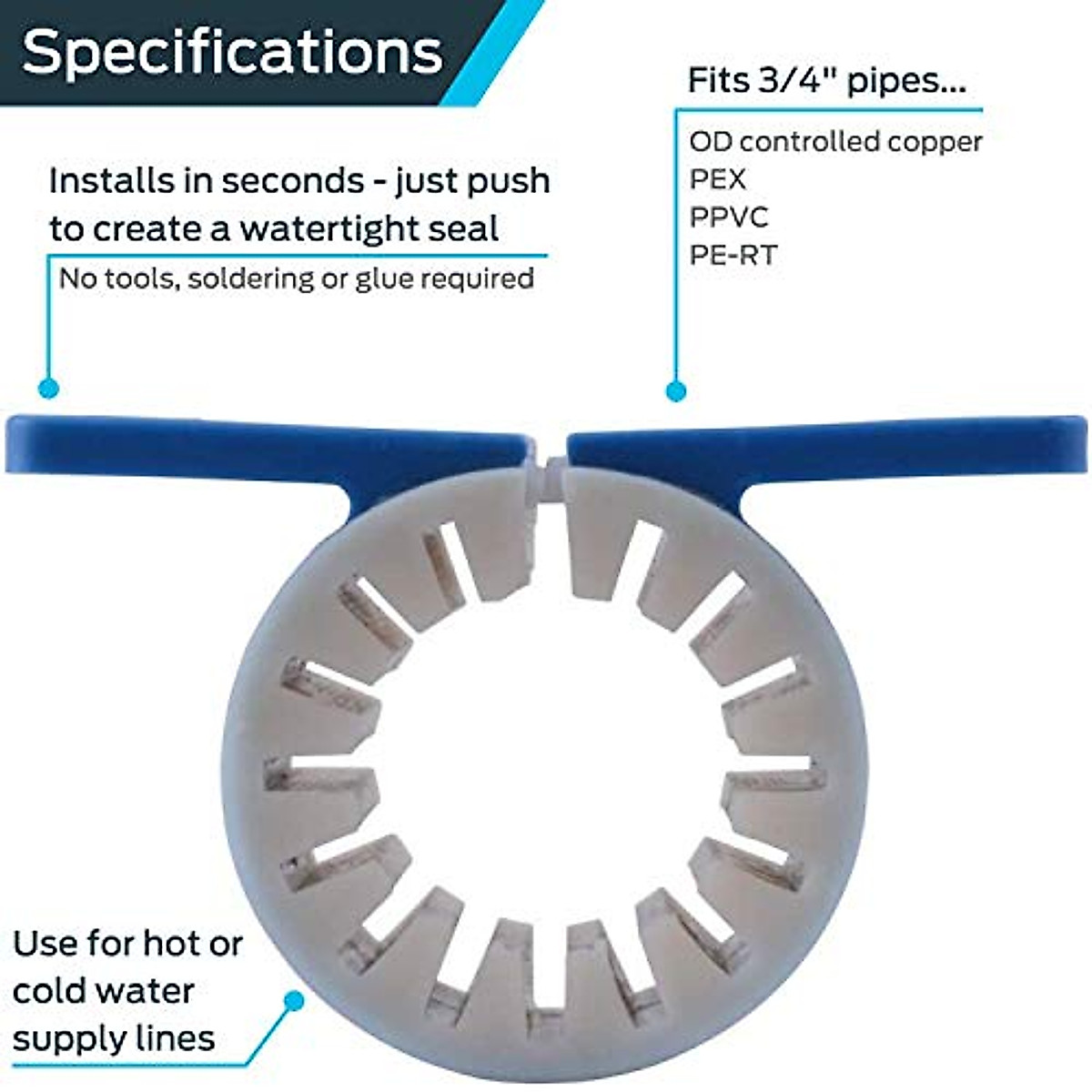 HoldRite 267J15 Plastic Silencer Clamp, 3/4 Inch, Single pack