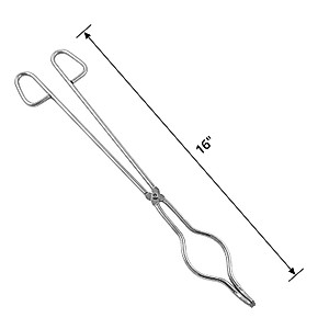 QWORK 16" Stainless Steel Crucible Tongs for Laboratory, Industry