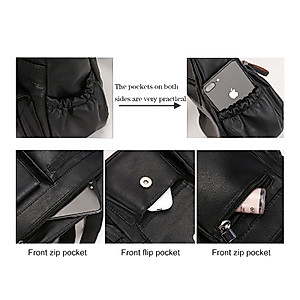 Artwell Hobo Shoulder Bag Soft PU Leather Crossbody Bag For Women Tote Handbag Purse Fashion Bag Lady (Black)