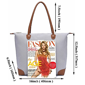 NNEE® Water Resistance Nylon Tote Bag & Multiple Pocket Design - Gray