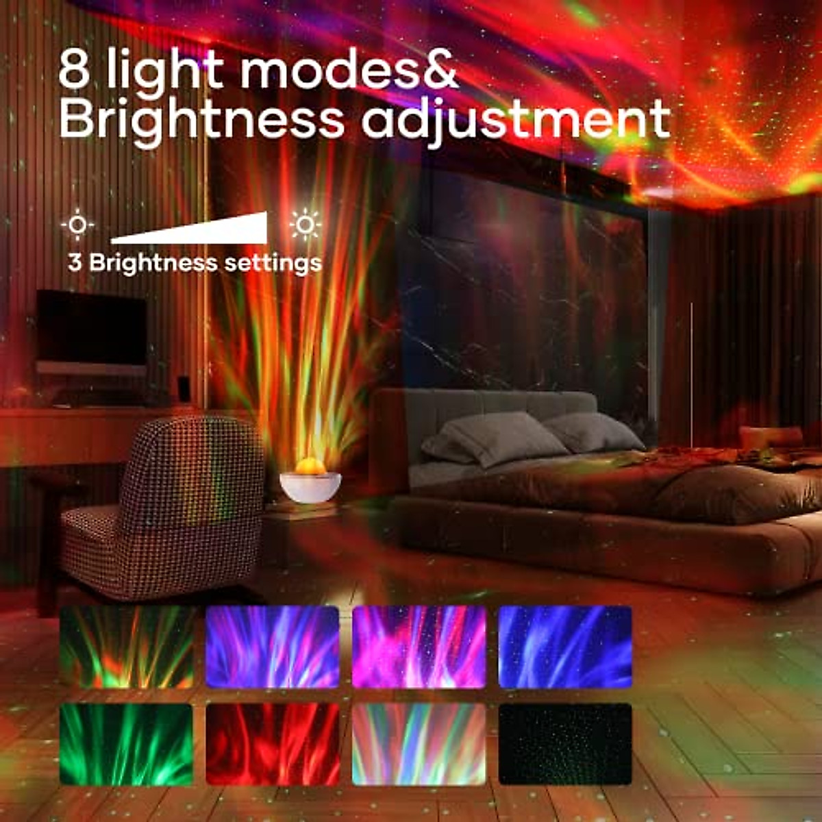 SUPFOO Galaxy Projector for Bedroom,Star Projector Night Light for Kids with White Noise and Bluetooth Music Speaker, Aurora Projector Remote Control & Timing Sky Starry Projector,Party,Home (White)