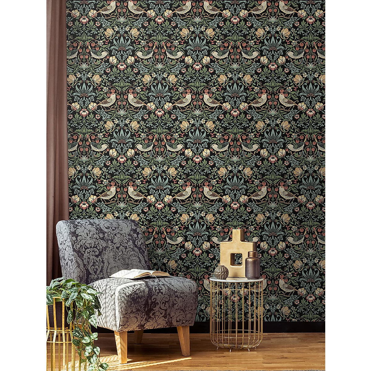 NextWall Aves Garden Peel and Stick Wallpaper (Ebony)