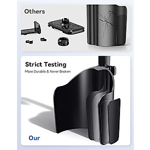 Miyamicro Cup Holder Phone Mount, Eco-Friendly Easy Install 2-in-1 Rotatable Car Phone Holders Cell Expander for 4-7" iPhone/Android/Truck,Perfectly Fit 3-4.3" Round & Rectangle Cup Holder (Black)