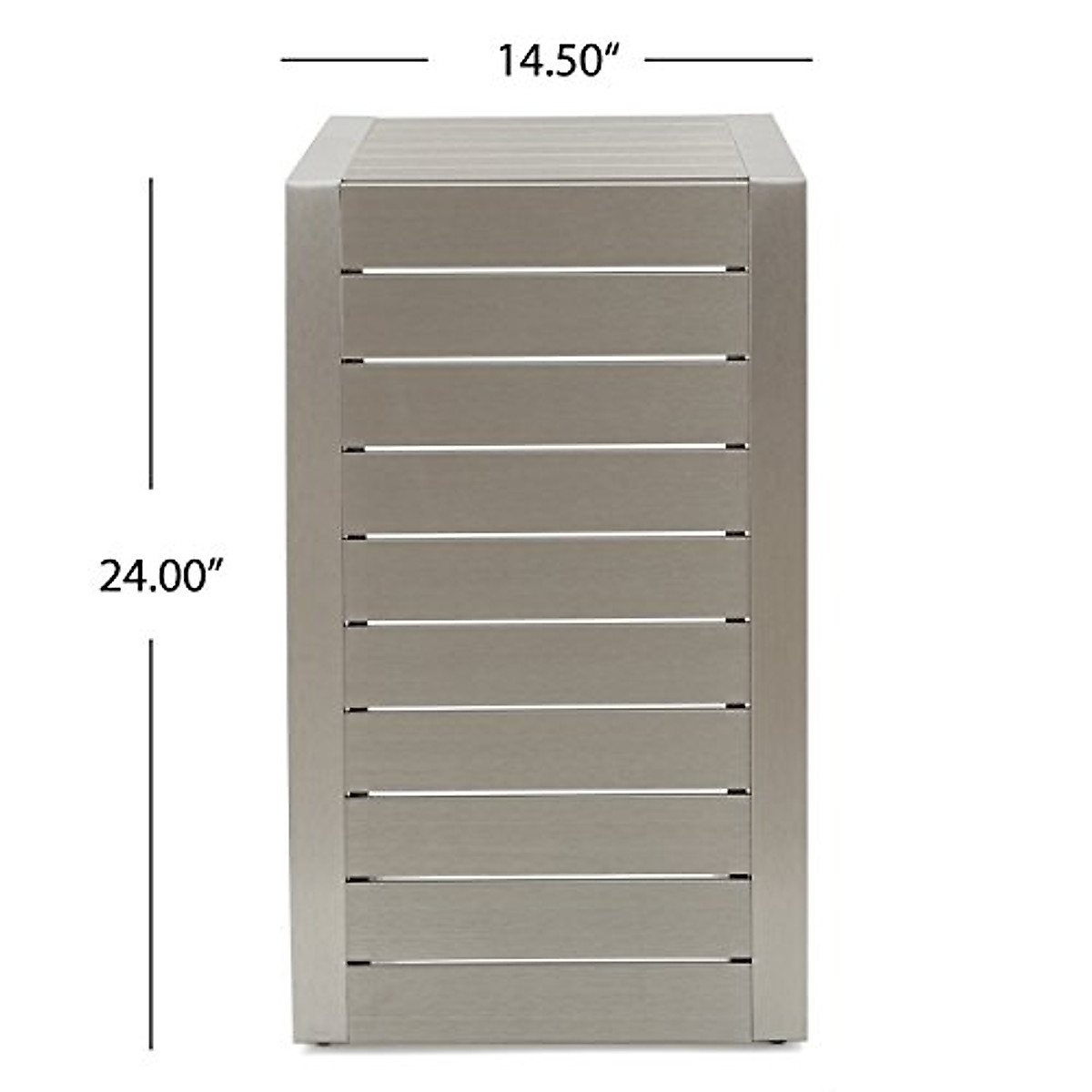 Christopher Knight Home Cape Coral Outdoor Aluminum Club Chairs with Side Table, Khaki / Silver