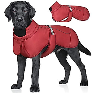 ROZKITCH Extra Warm Dog Coat Reflective Adjustable Dog Jacket Dog Winter Coat with Buckle Fleece Turtleneck Dog Jacket for Cold Weather Soft Winter Coat for Small Medium Extra Large Dogs