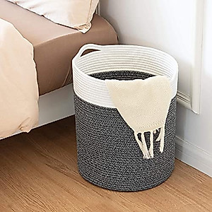 Goodpick Woven Laundry Basket Toy Storage Bin for Blanket (Set of 2)