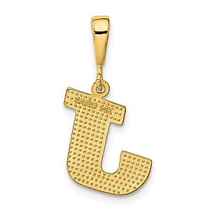 Diamond2Deal 14k Yellow Gold Textured Initial J Charm