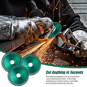 Indestructible Disc 2.0 - Cut Everything in Seconds, 2024 Upgrade Indestructible Disc for Angle Grinder 7/8 inch, 4 inch Circular Saw Blades for Ceramic Tile Glass Metal Wood Cutting (3 Pack)