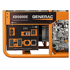 Generac 6864 XD5000E 5000-Watt Diesel-Powered Portable Generator - Ideal for Emergency Backup Power and Job Sites - Reliable Power for Demanding Applications - CARB Compliant