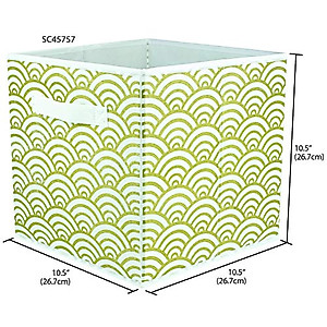 Home Basics Metallic Scallop Non-Woven Storage Bin Cube Basket Box, Dual Handles & Removable Bottoms Collapsible Foldable for Home Decor Office Closet Bedroom Drawer Toy Organizer