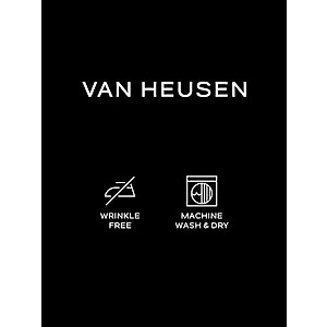 Van Heusen Men's Dress Shirt Regular Fit Poplin Solid, White, 17" Neck 34"-35" Sleeve