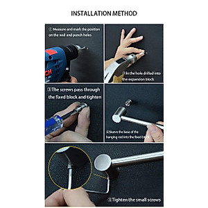 Pot Racks Kitchen sliding hook 20 inches, with 10 stainless steel cutlery racks, wall-mounted pot and lid kitchen racks, spoons, barbecue tools, cookware, towel racks