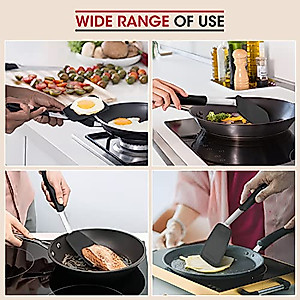 Unicook Flexible Silicone Spatula, Turner, 600F Heat Resistant, Ideal for Flipping Eggs, Burgers, Crepes and More, Small