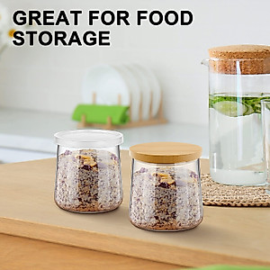 Tessco 40 Pcs Yogurt Jar Lids Set 20 Bamboo Lids with Silicone Sealing Rings 20 Pcs Plastic Yogurt Container Lids Clear Food Storage Replacement Lids Covers Compatible with Oui Yogurt Jars