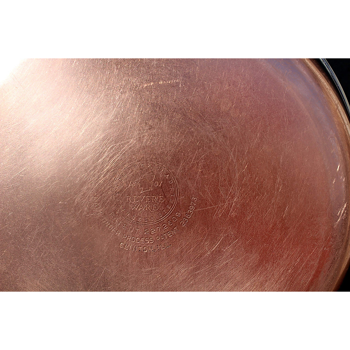 Revere Ware 12" Stainless Steel Copper Bottom Skillet Fry Pan with Lid