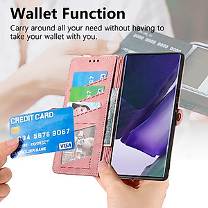 Asuwish Phone Case for Samsung Galaxy S22 Ultra 5G Wallet Cover with Tempered Glass Screen Protector and Flip Zipper Card Holder Stand Cell Accessories S22ultra 22S S 22 S22ultra5g 6.8 Women Men Pink