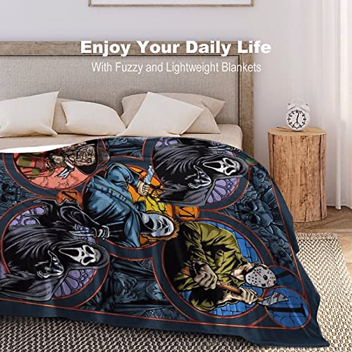 Halloween Blanket Flannel Cozy Halloween Throw Blankets Luxury Watching Blanket for Couch Bed All Season Gifts 50"X40"