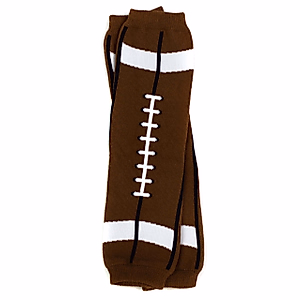 juDanzy Christmas and Halloween baby and toddler Leg Warmers for Girls and Boys (Newborn, Brown Football)