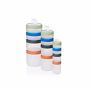 humangear STAX Interlocking Reusable Storage Container Set with Airtight Lids and ClipHandle for Food, Pantry, Kitchen and Organization, 1 Count, Small, Spectrum
