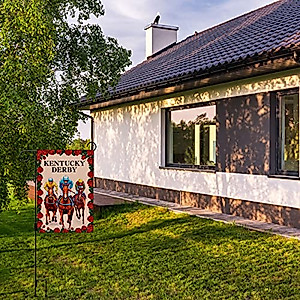 Kentucky Derby Garden Flag Churchill Downs Run For The Roses Horse Racing Yard Outdoor Welcome Sign Decoration
