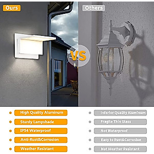 Illumishin Outdoor Wall Sconce Light LED Wall Mount Lamp Modern Wall Lighting Fixture Aluminum Porch Front Door Garden Yard Patio Garage Walkway Hallway