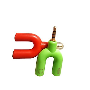 CZLCD 6Pack Multicolour 3.5mm Headphone U Splitter, 3.5mm Male to Dual Female Stereo Jack Adapter Converter for Audio Stereo Headphones and MIC