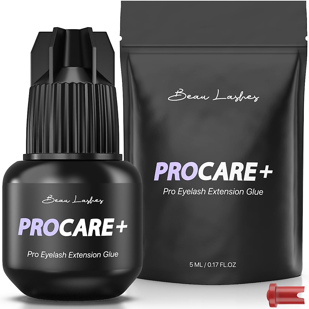 Extra Strong Eyelash Extension Glue for Professionals – Super Strong Black Bonding Adhesive for Long Lasting Semi Permanent Individual Lash Extensions – 3s Fast Drying / 6 Weeks Retention