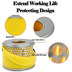 HIFROM Pack of 2 Set Replacement Air Filter Cleaner with Spark Plug Compatible with Honda GX240 8HP GX270 9HP Engine Lawn Mower Tiller Parts