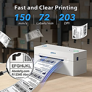 POLONO Bluetooth Thermal Shipping Label Printer, Wireless 4x6 Shipping Label Printer for Small Business, Support Android, iPhone, Windows, and Mac, Widely Used for Ebay, Amazon, Shopify, Etsy, USPS