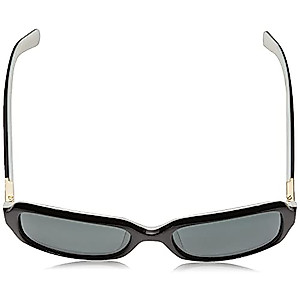 Kate Spade New York Women's Annora Rectangular Sunglasses, Black White/Gray Polarized, 54 mm