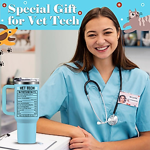 NIAXAUYT Vet Tech Gifts for Women Men, Vet Tech Tumbler Cup 40 OZ, Appreciation Gifts for Veterinarian, Veterinary Technician Gift for Birthday Graduation Christmas
