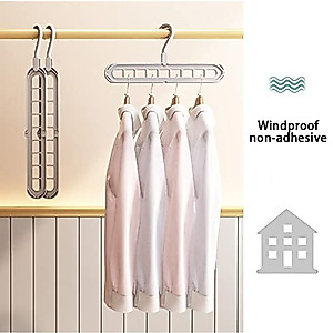 8pcs Magic Hanger Connector Multi-Functional Horizontal and Vertical Hanging Clothes 9 Jack 360 Degree Rotation New Space-Saving Hanger Stacking Easy Storage of Heavy Clothing