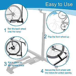Qualward Vertical Bike Stand Floor Bicycle Rack Adjustable Upright Design, Space Saving for Living Room, Bedroom and Garage