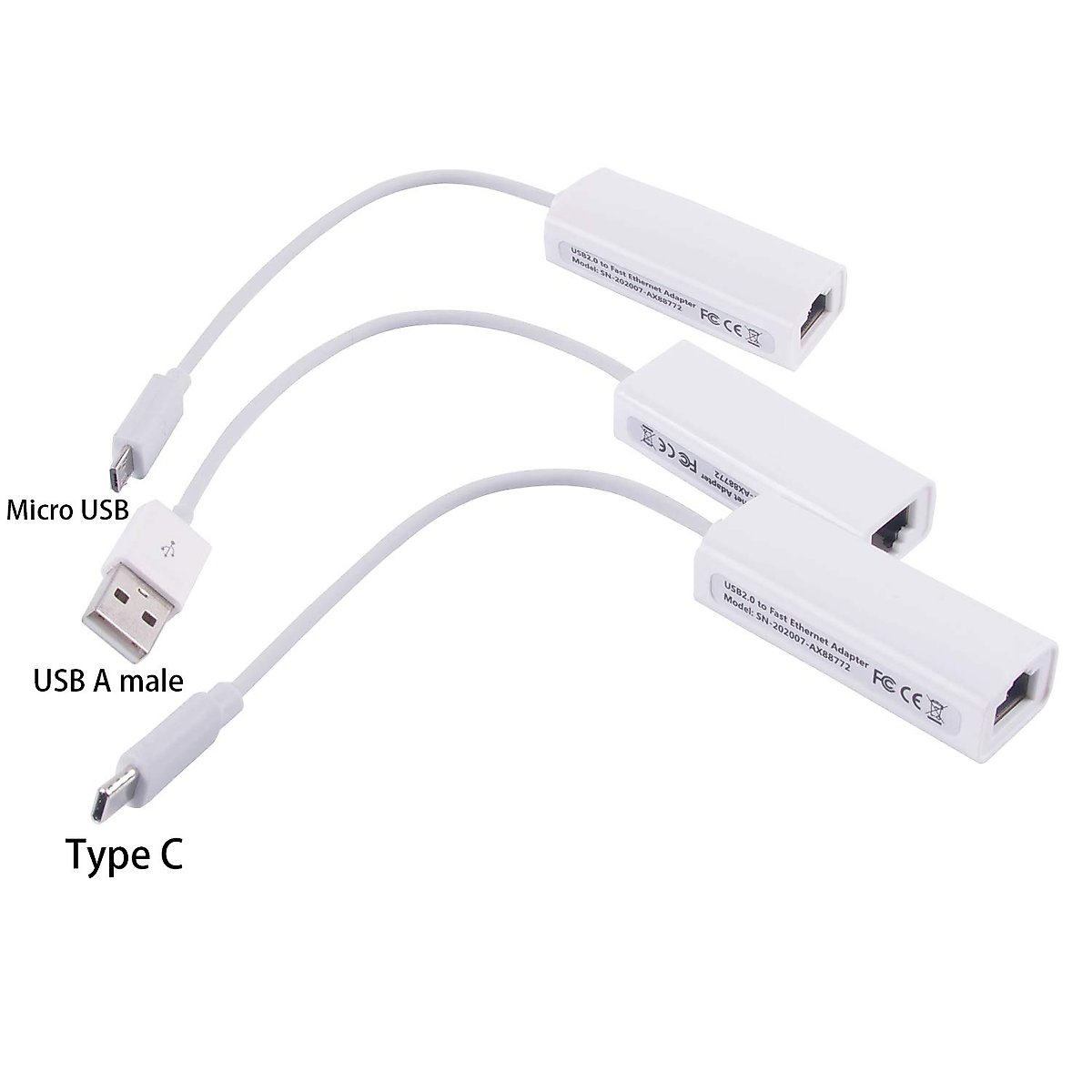 USB to RJ45 LAN Ethernet Adapter 100Mbps USB to RJ45 LAN Converter 10M 100M with Asix AX88772B AX88772 Chip (USB to RJ45)