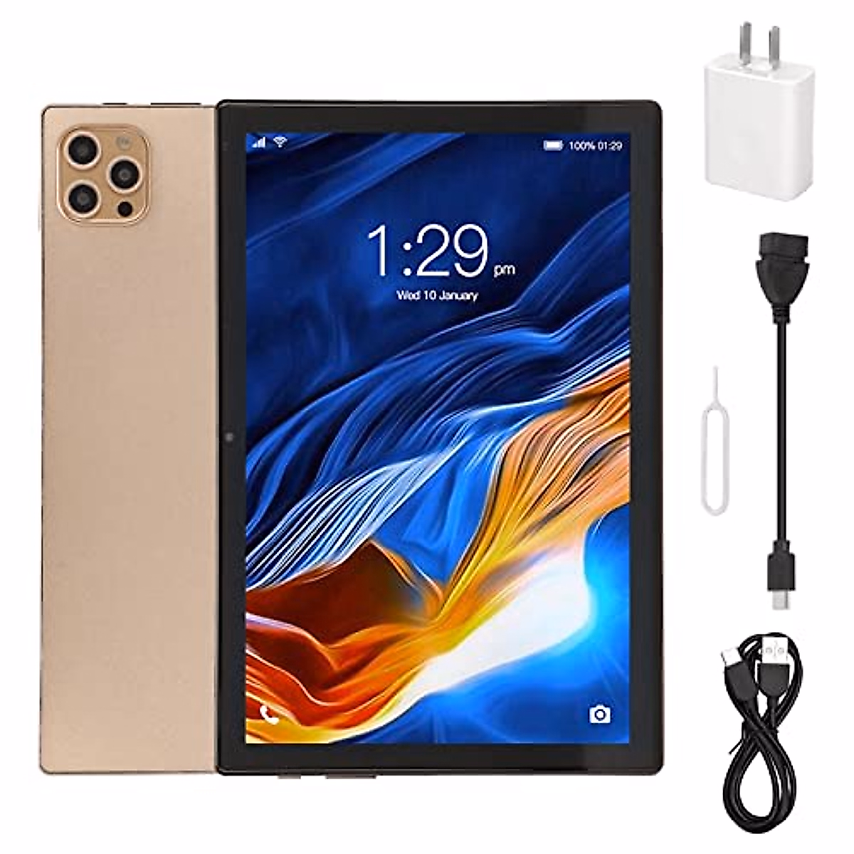 DAKR 10.1 Inch Portable Tablet 100-240V 6G RAM 128G ROM for Home Travel Tablet (US Plug)