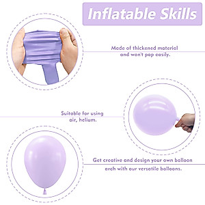 NISOCY Pastel Purple Balloons Arch Garland Kit, 102PCS 18In 12In 10In 5In Light Purple Lilac Lavender Balloons Different Sizes for Birthday Graduation Mermaid Theme Party Decorations